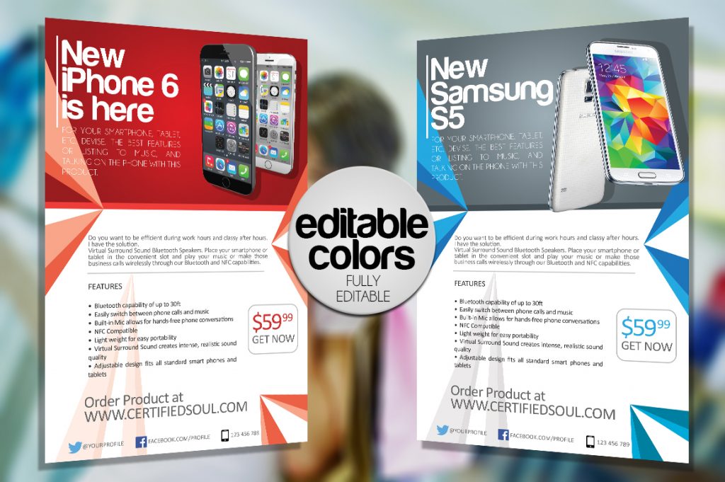 Smartphone Flyer Template - Flyers Templates - Graphicfy