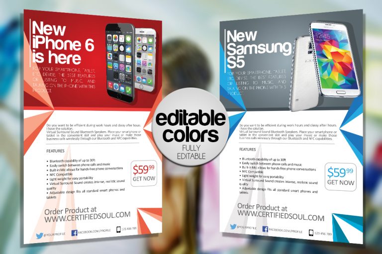 Smartphone Flyer Template - Flyers Templates - Graphicfy