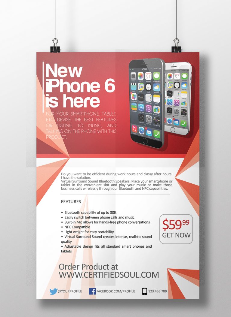 Smartphone Flyer Template - Flyers Templates - Graphicfy