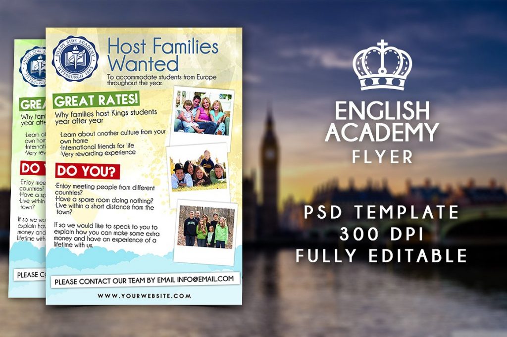 English Academy Flyer Template - Graphicfy