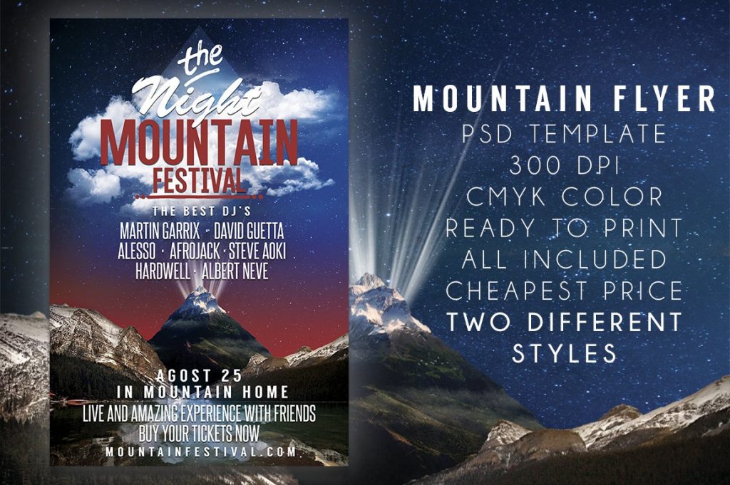 Mountain Festival Party Flyer PSD - Graphicfy