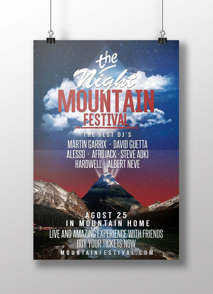 Mountain Festival Party Flyer PSD - Graphicfy