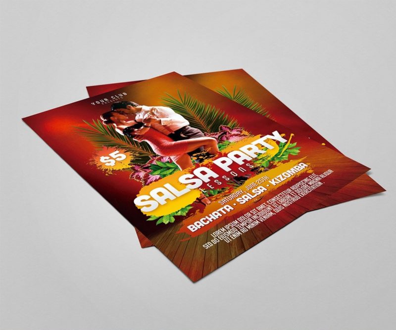 Salsa Flyer Template PSD - Graphicfy