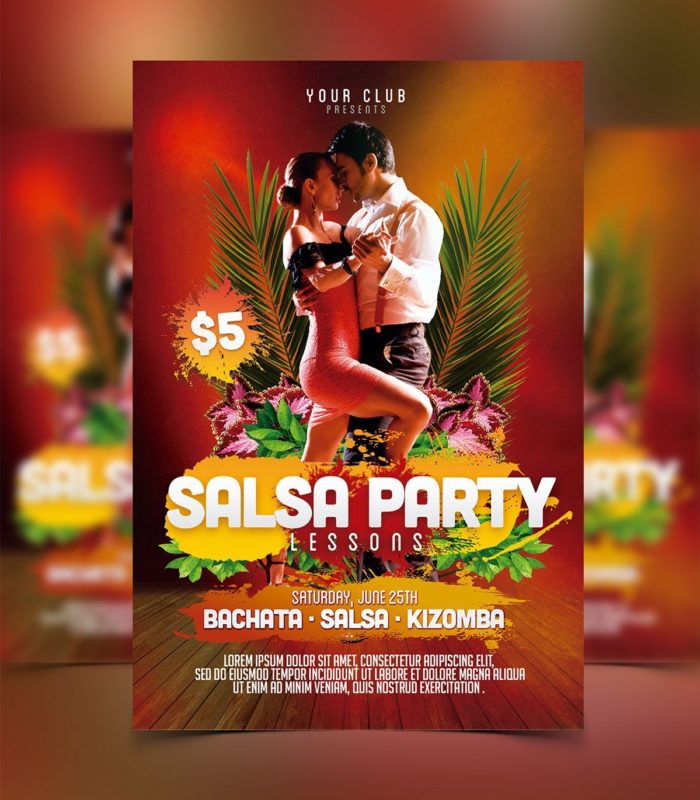 Salsa Flyer Template PSD - Graphicfy