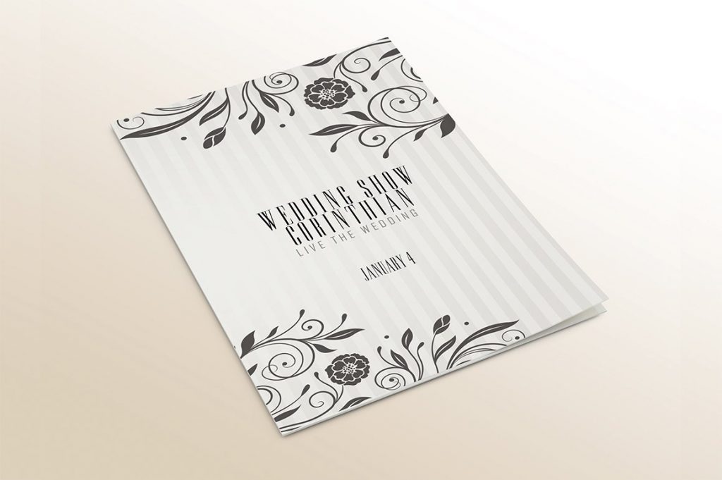 Wedding Program Template PSD 2 Sided - Graphicfy