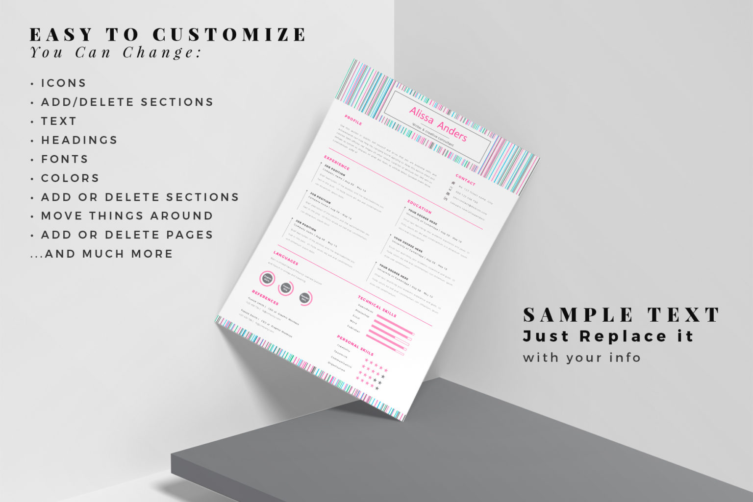 One Page Creative CV Format. New Graduate Resume Template - Graphicfy