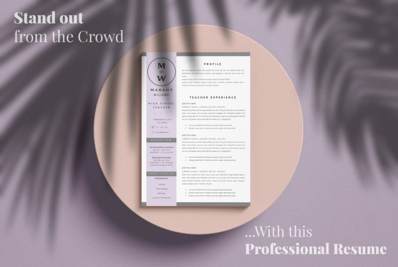 Resume for Educator. Modern Teacher Resume with Cover Letter - Graphicfy