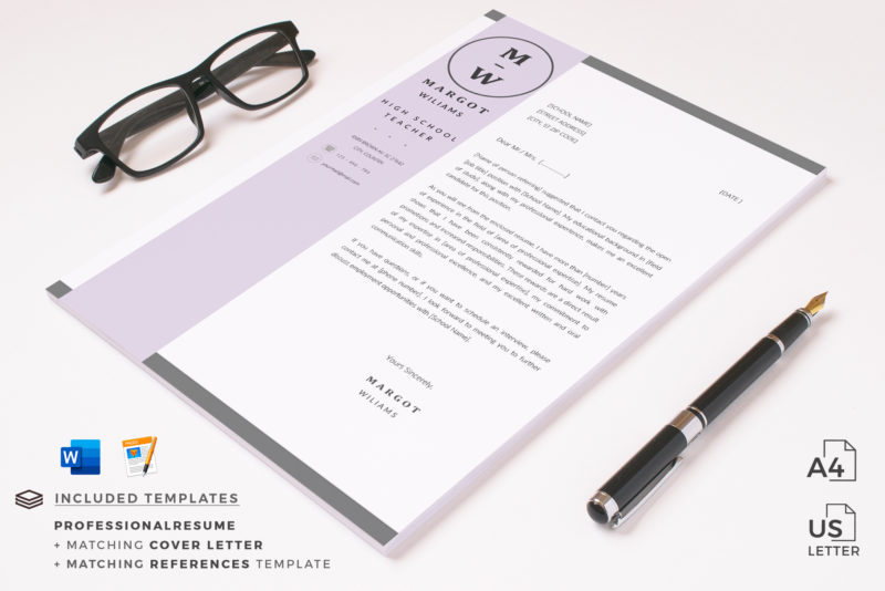 Resume for Educator. Modern Teacher Resume with Cover Letter - Graphicfy