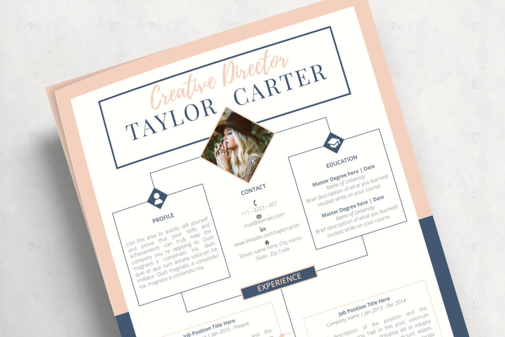 Curriculum, CV Design, Creative CV Format with Cover Letter - Graphicfy