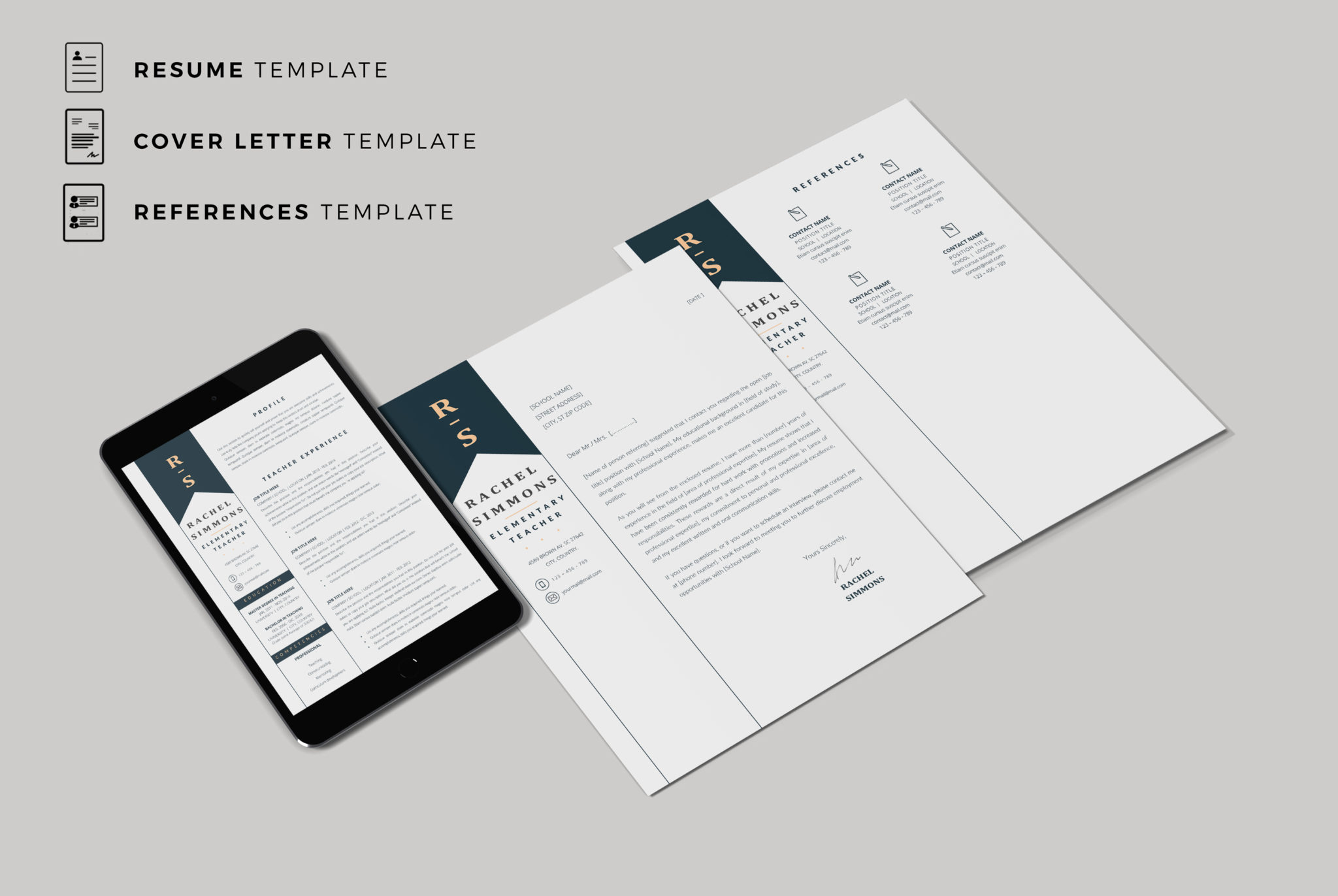 Elementary Teacher Resume. Teacher CV Format & Cover Letter - Graphicfy