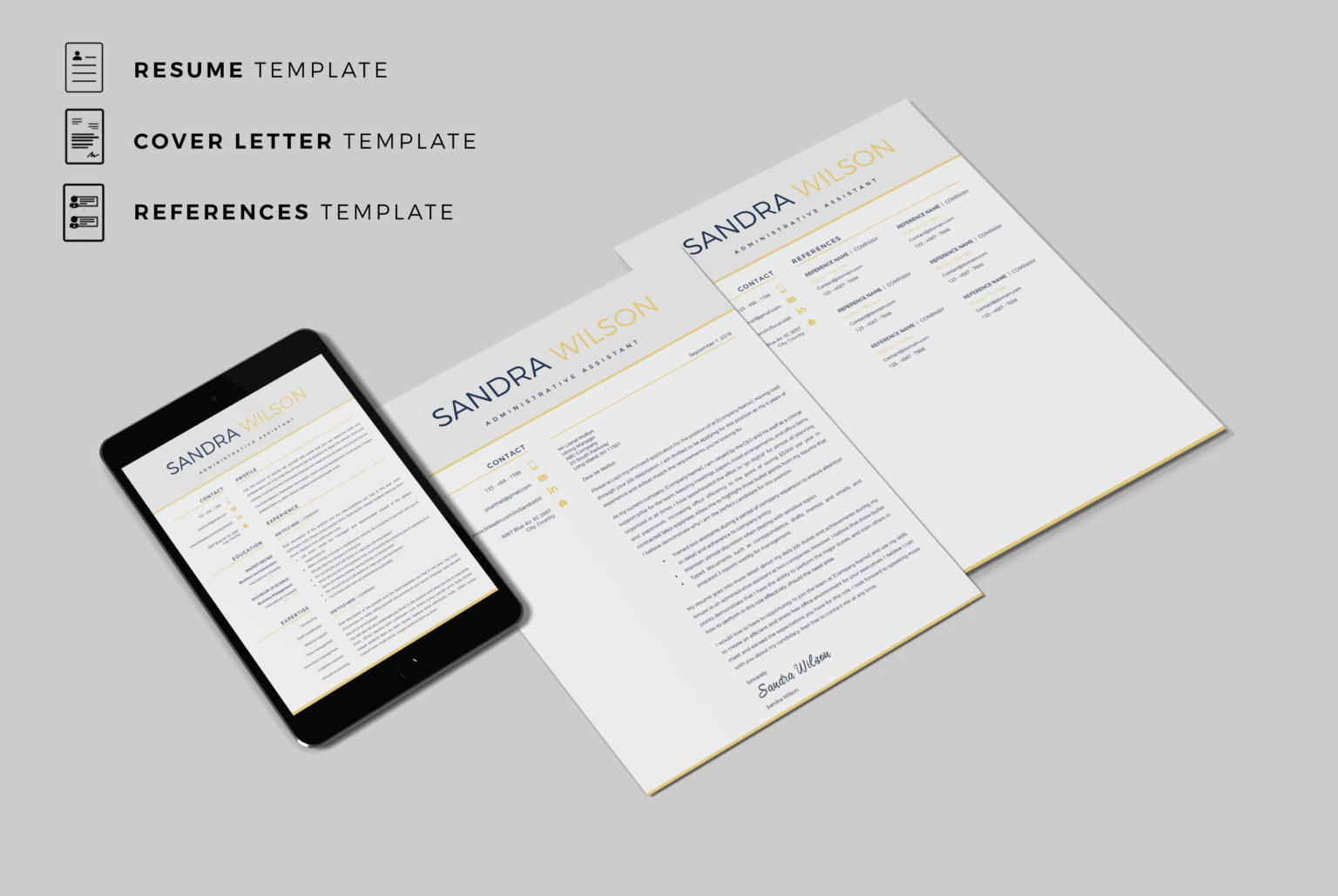 Professional Resume Template Bundle 3 in 1. Perfect CV Pack - Graphicfy