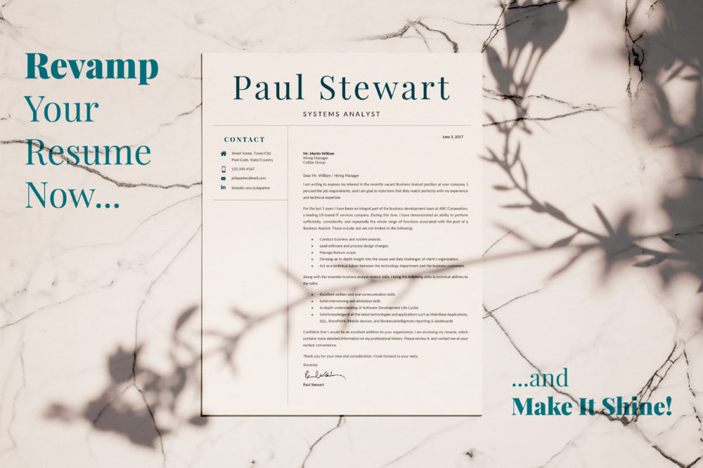 Professional CV Resume with Cover Letter & References Sheet - Graphicfy