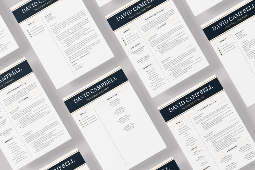 Engineer Resume Template. 2, 3 Page CV for Engineering - Graphicfy