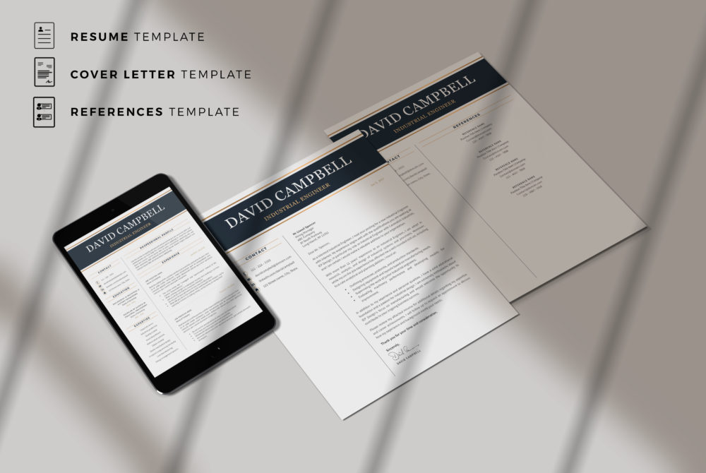 Engineer Resume Template. 2, 3 Page CV for Engineering - Graphicfy