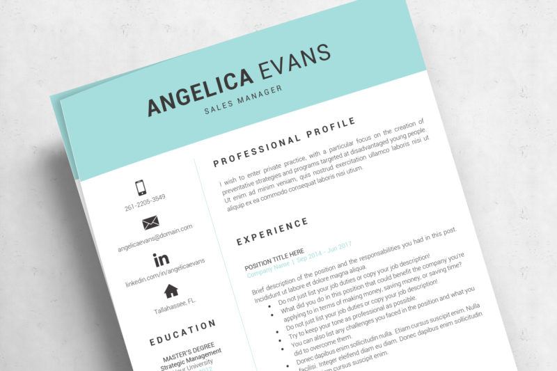 Modern Resume Template and Cover Letter. Editable CV Format - Graphicfy