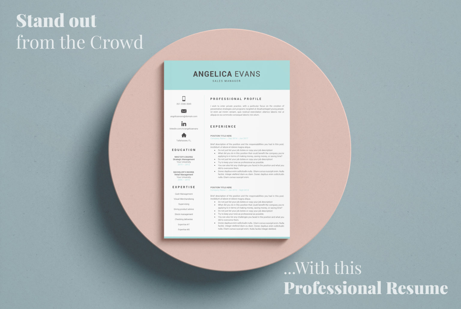 Modern Resume Template and Cover Letter. Editable CV Format - Graphicfy