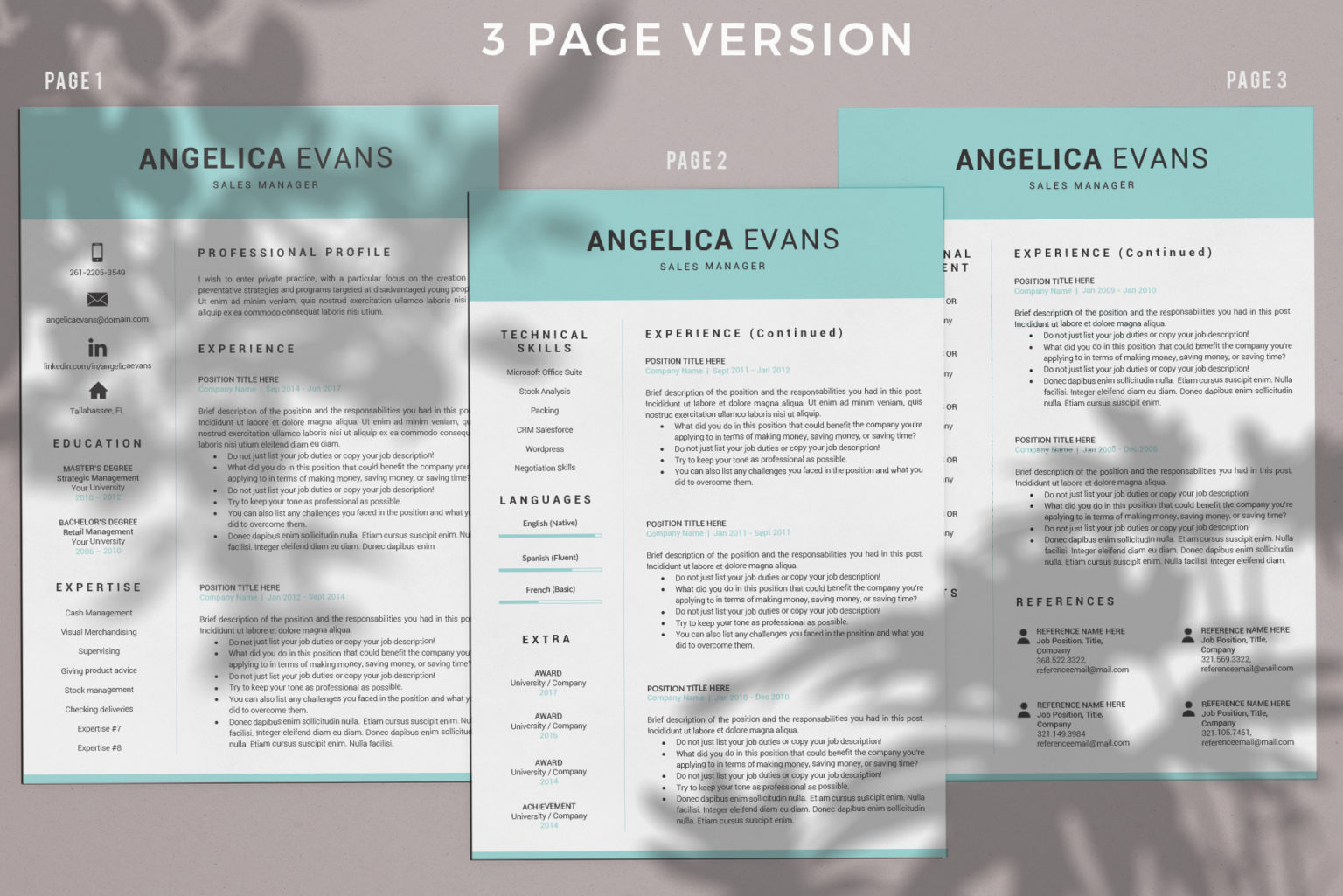 Modern Resume Template and Cover Letter. Editable CV Format - Graphicfy