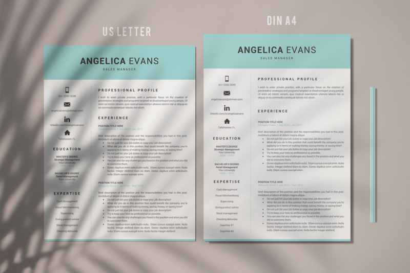 Modern Resume Template and Cover Letter. Editable CV Format - Graphicfy