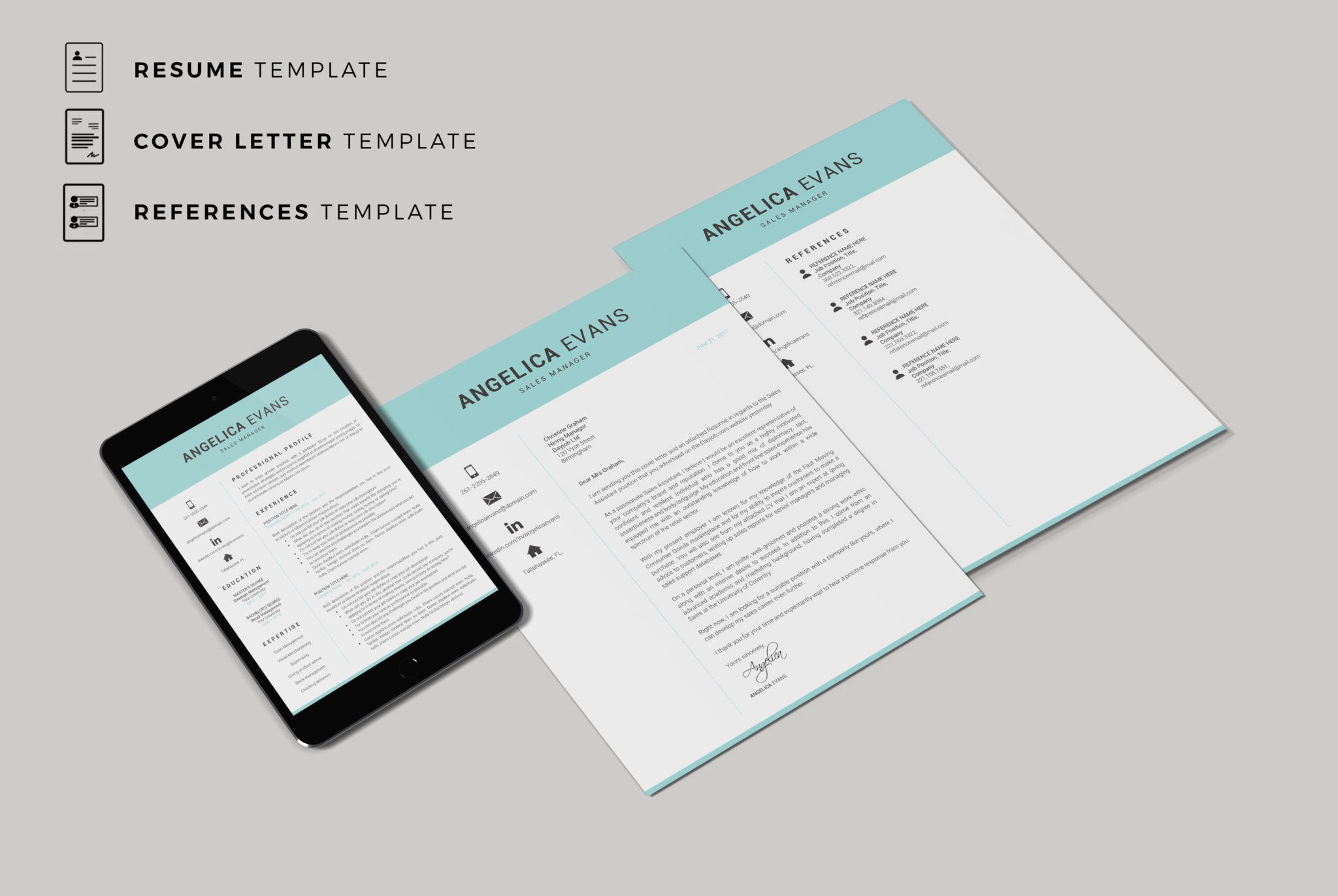 Modern Resume Template and Cover Letter. Editable CV Format - Graphicfy