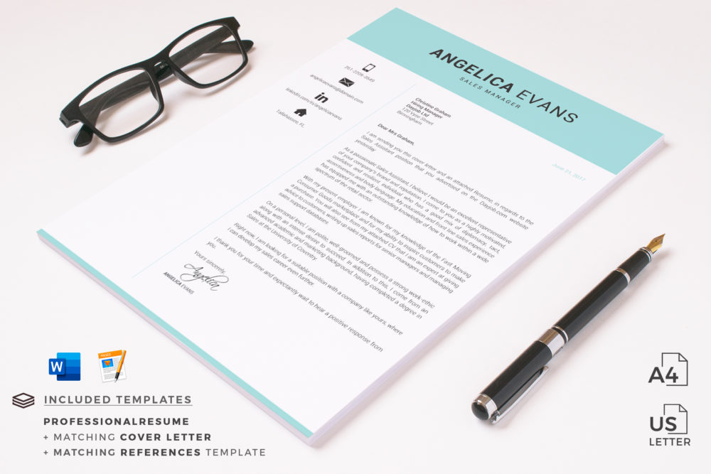 Modern Resume Template and Cover Letter. Editable CV Format - Graphicfy