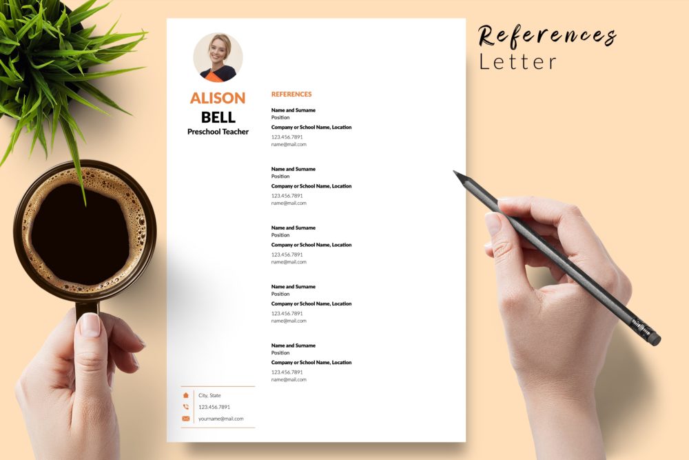 Teacher Resume Template for Microsoft Word & Apple Pages - Graphicfy