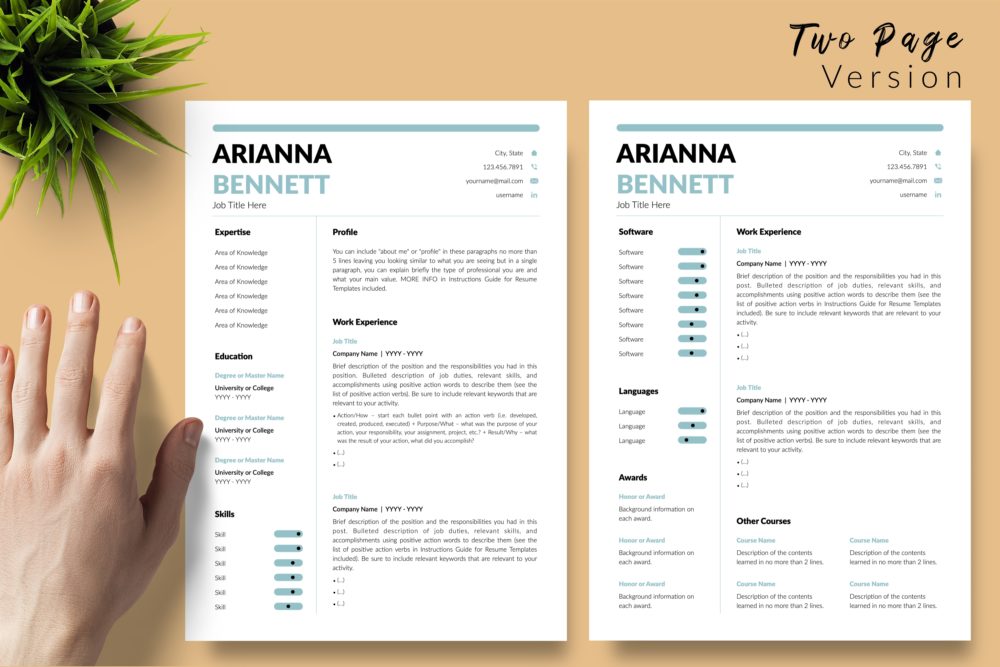 Perfect Resume Template for Microsoft Word & Apple Pages - Graphicfy