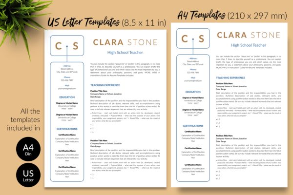Creative Teacher Resume for Microsoft Word & Apple Pages - Graphicfy