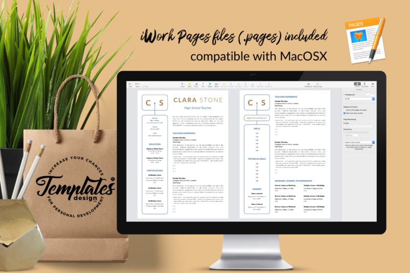 Creative Teacher Resume for Microsoft Word & Apple Pages - Graphicfy