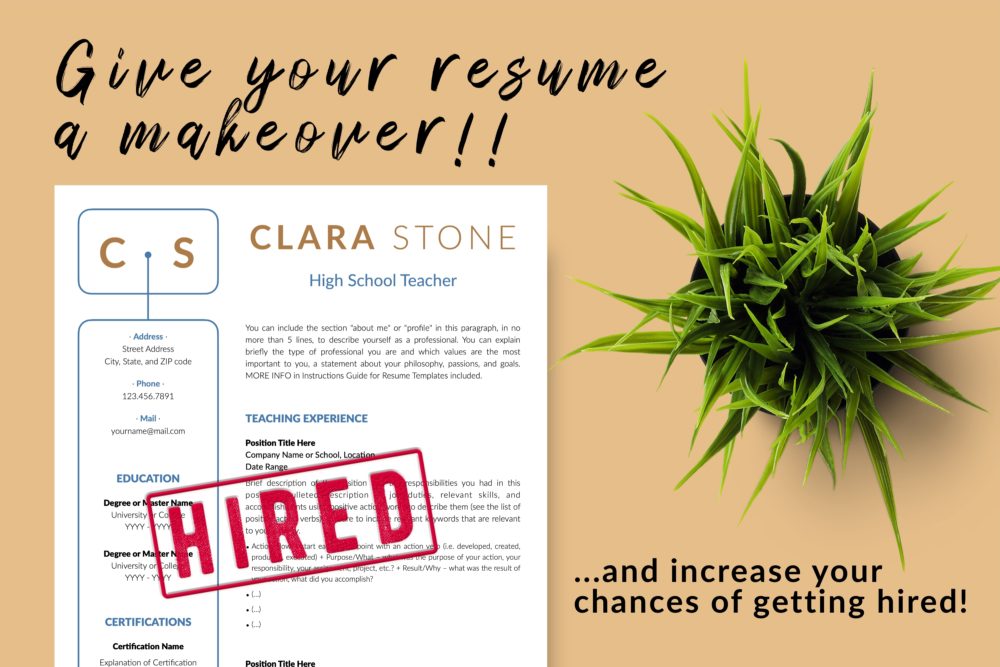 Creative Teacher Resume for Microsoft Word & Apple Pages - Graphicfy