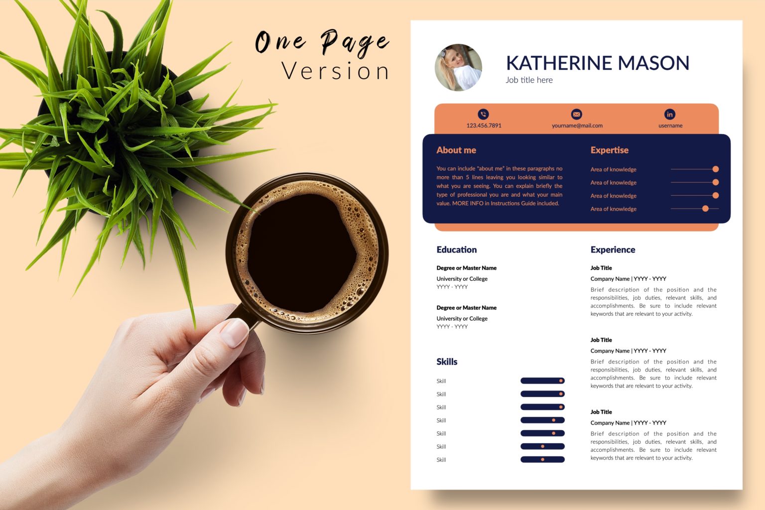 Original Resume Template for Microsoft Word & Apple Pages - Graphicfy