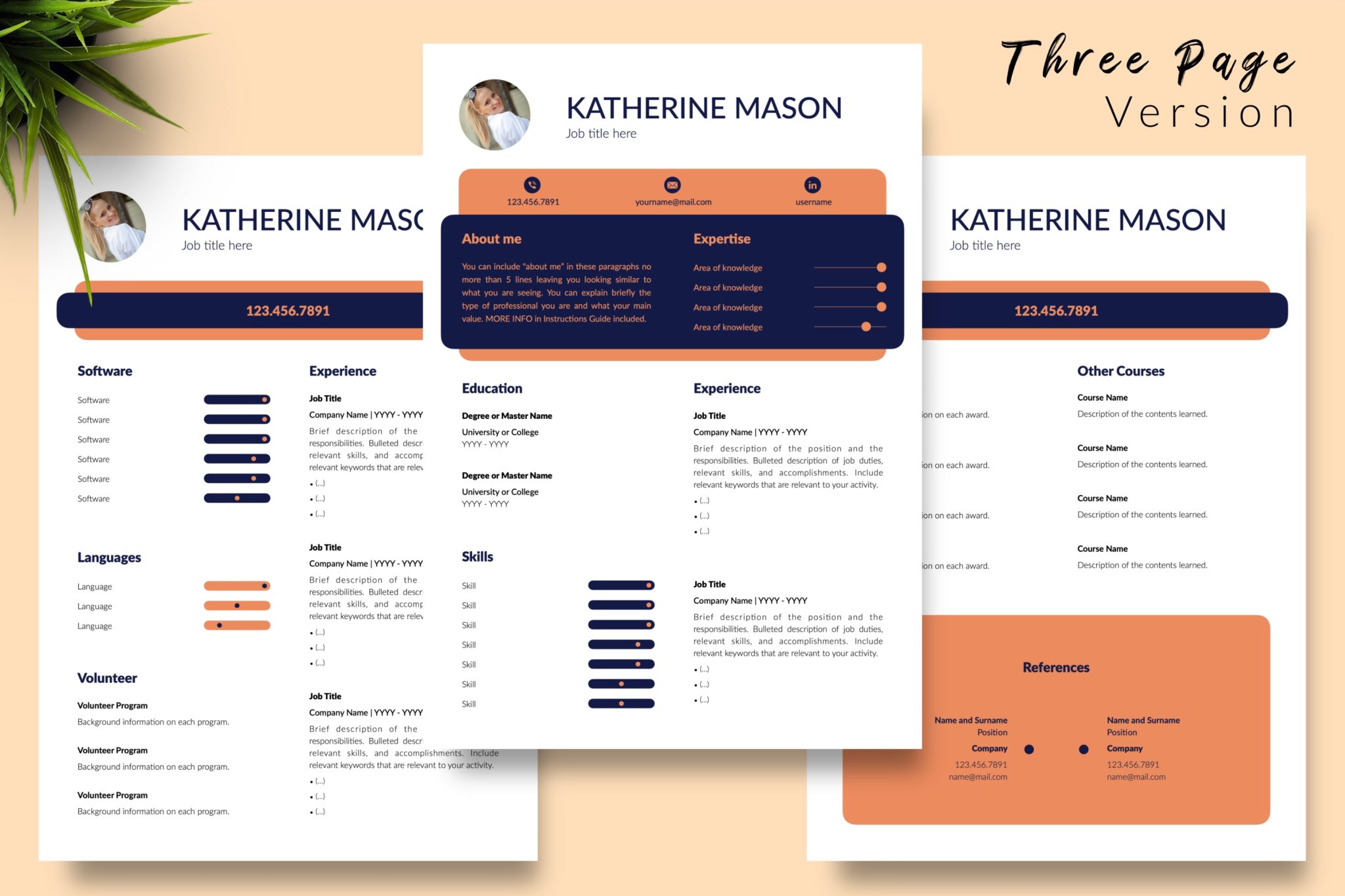Original Resume Template for Microsoft Word & Apple Pages - Graphicfy