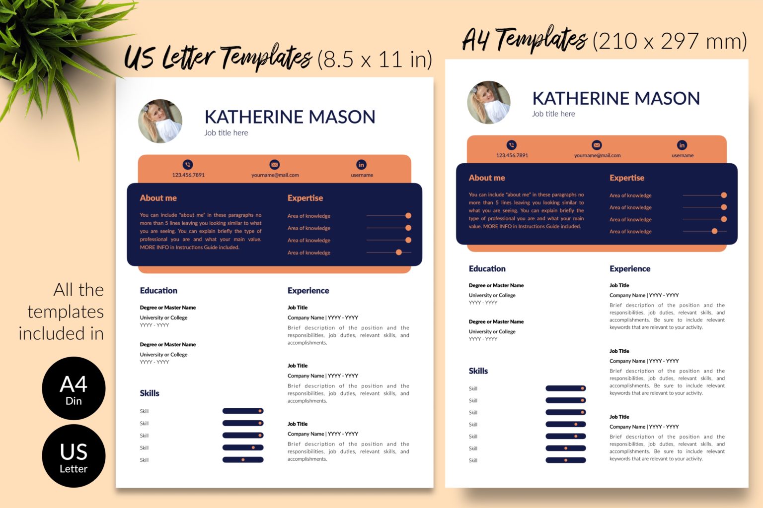 Original Resume Template for Microsoft Word & Apple Pages - Graphicfy