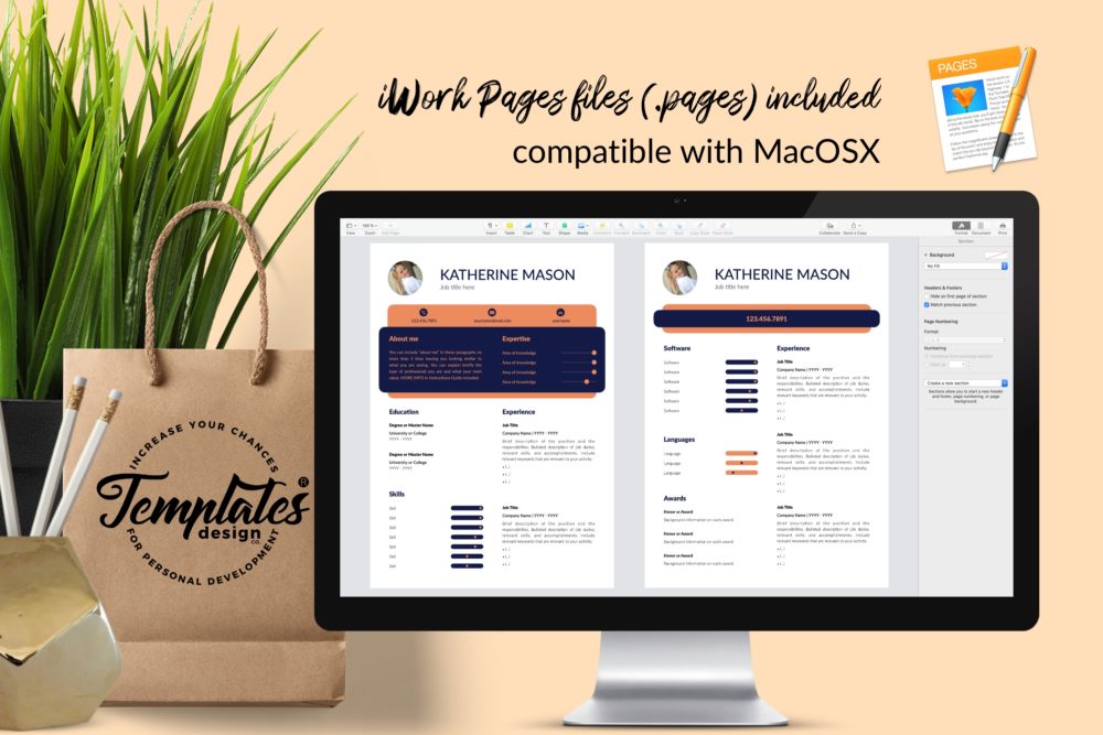 Original Resume Template for Microsoft Word & Apple Pages - Graphicfy