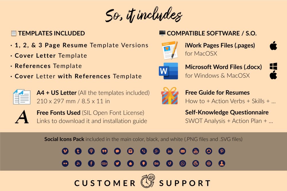 Original Resume Template for Microsoft Word & Apple Pages - Graphicfy