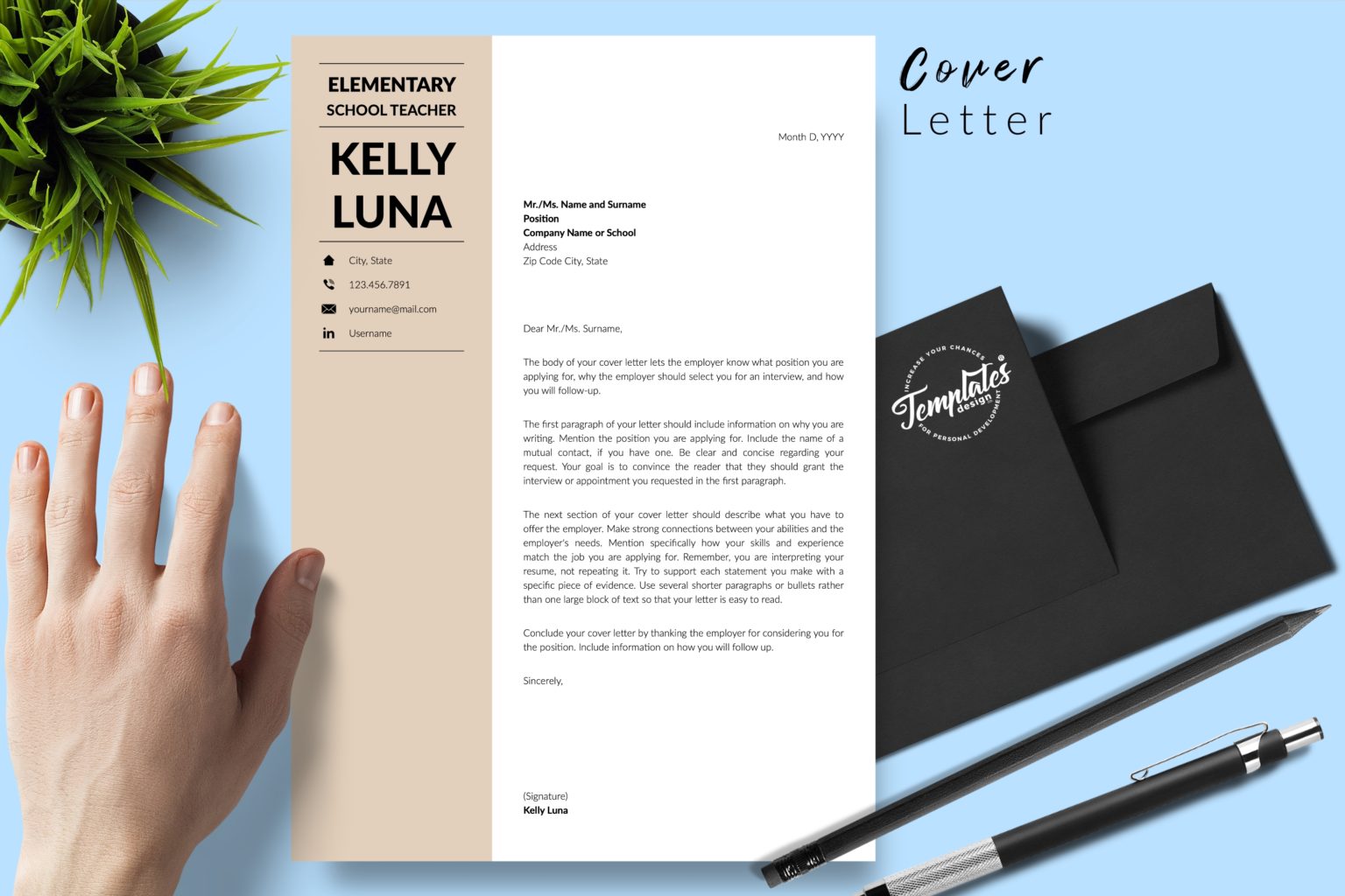 Modern Teacher Resume for Microsoft Word & Apple Pages - Graphicfy