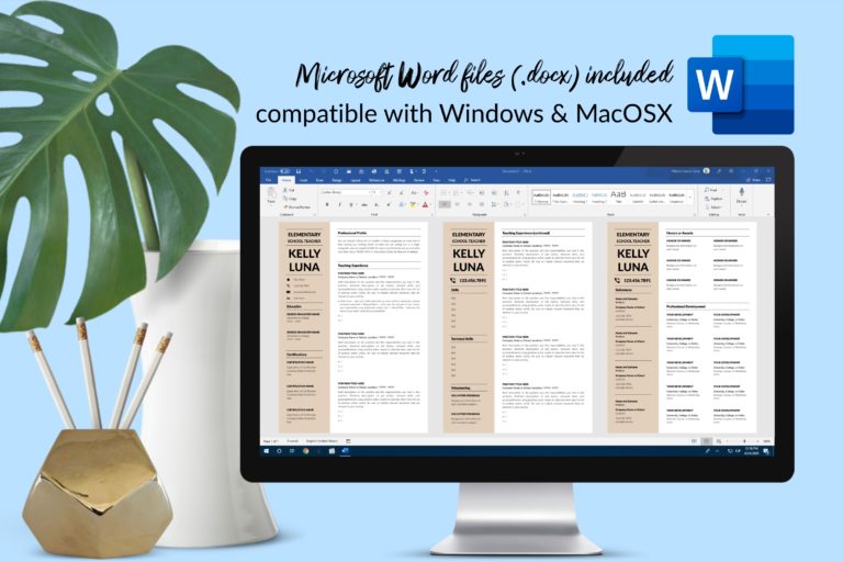 Modern Teacher Resume for Microsoft Word & Apple Pages - Graphicfy