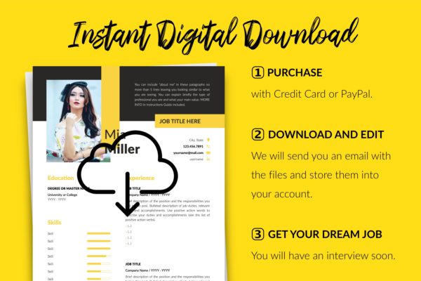 CV Format for Creative Jobs for Microsoft Word & Apple Pages - Graphicfy