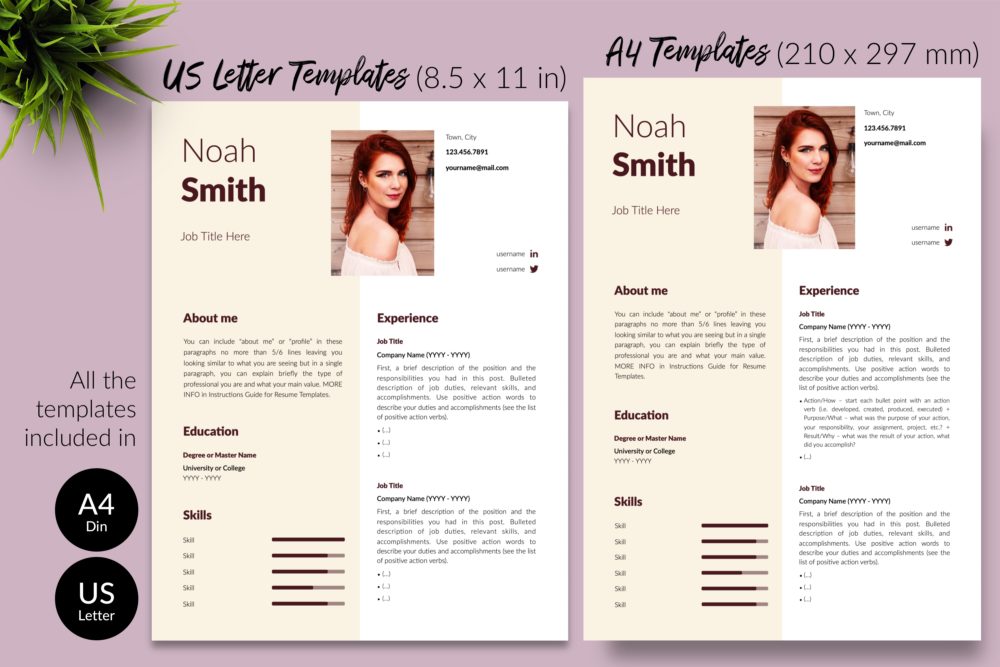 Sophisticated CV Design for Microsoft Word & Apple Pages - Graphicfy
