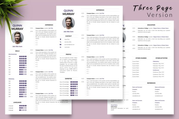 Modern Resume Design for Microsoft Word & Apple Pages - Graphicfy