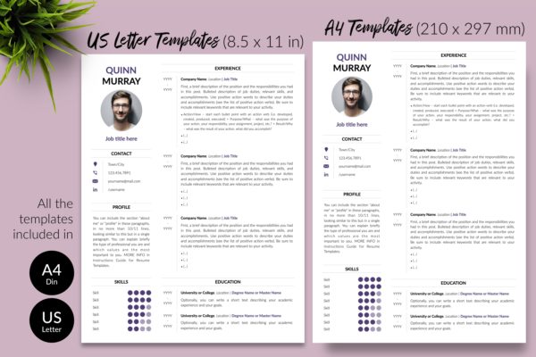 Modern Resume Design for Microsoft Word & Apple Pages - Graphicfy