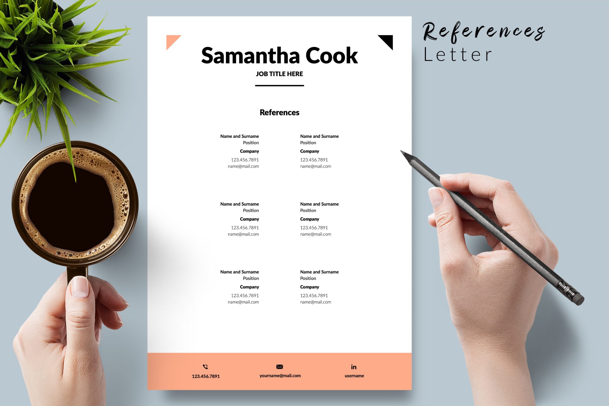 Female Resume Design Sample for Microsoft Word & Apple Pages - Graphicfy