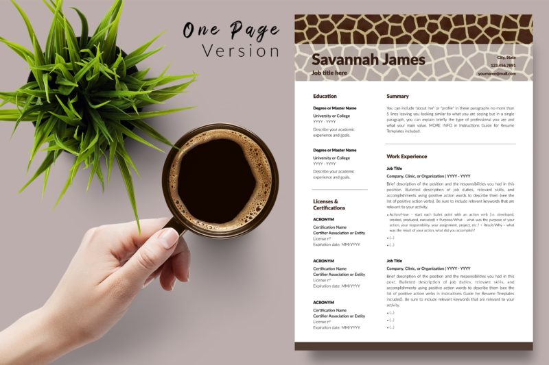 Zoologist Resume Template for Microsoft Word & Apple Pages - Graphicfy