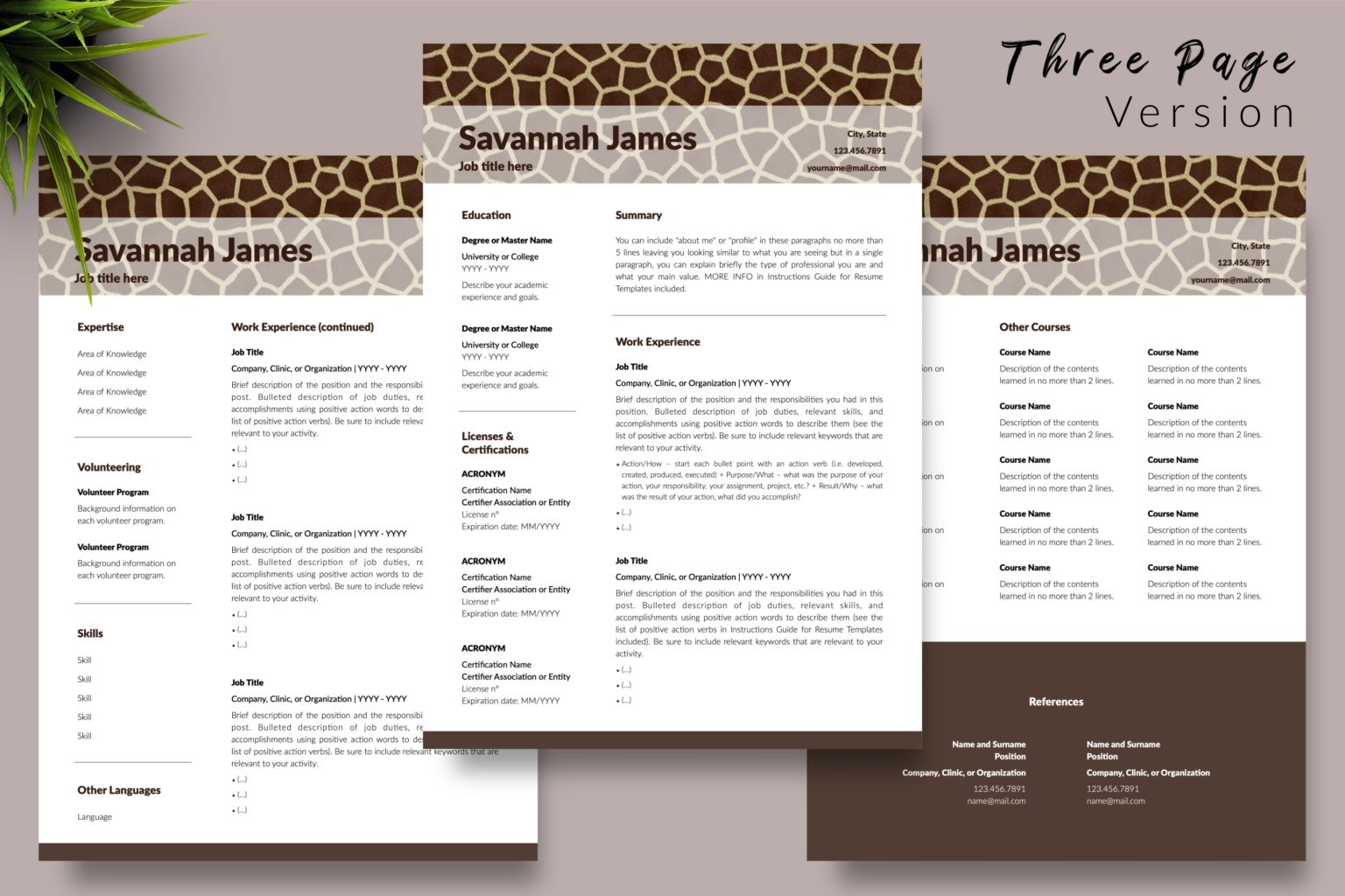 Zoologist Resume Template for Microsoft Word & Apple Pages - Graphicfy