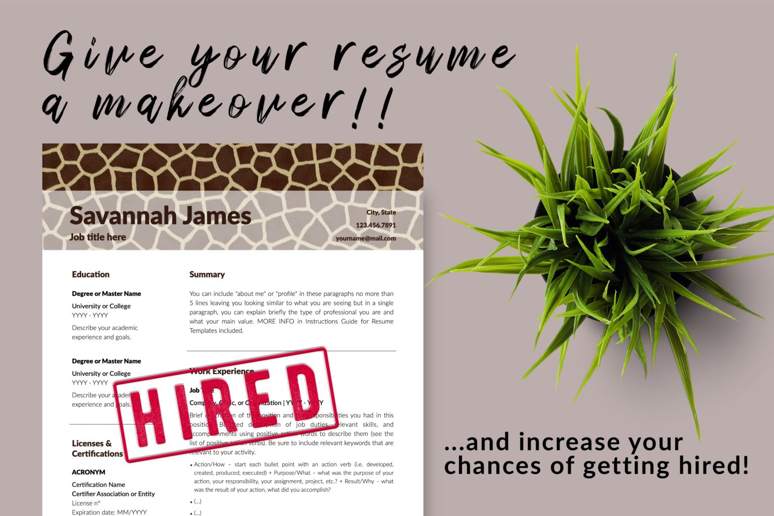Zoologist Resume Template for Microsoft Word & Apple Pages - Graphicfy