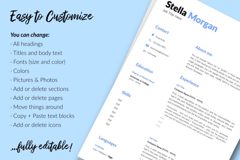 Clean Resume CV Format for Microsoft Word & Apple Pages - Graphicfy