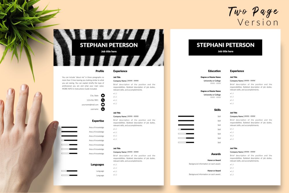 Animal Care CV Template for Microsoft Word & Apple Pages - Graphicfy