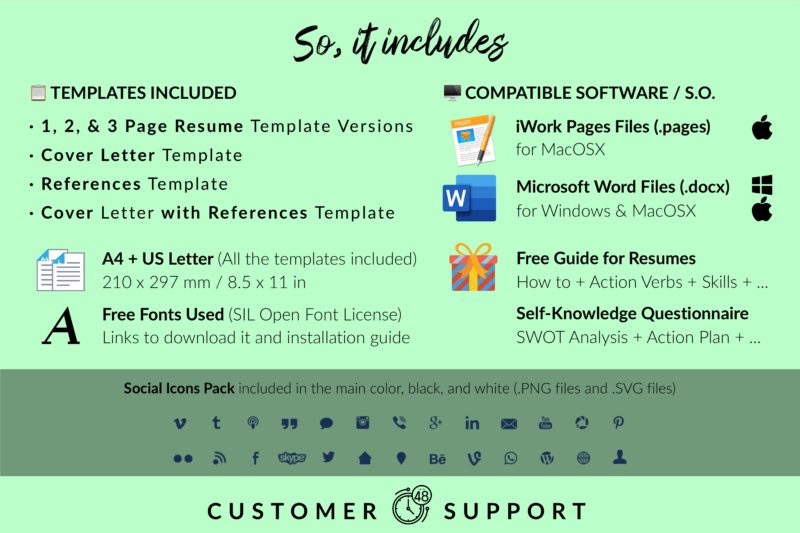 Geometric Pattern CV Format for Microsoft Word & Apple Pages - Graphicfy