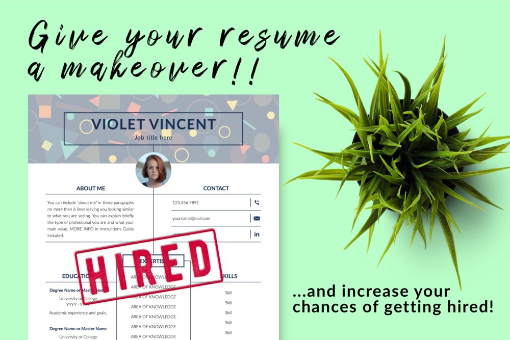 Geometric Pattern CV Format for Microsoft Word & Apple Pages - Graphicfy