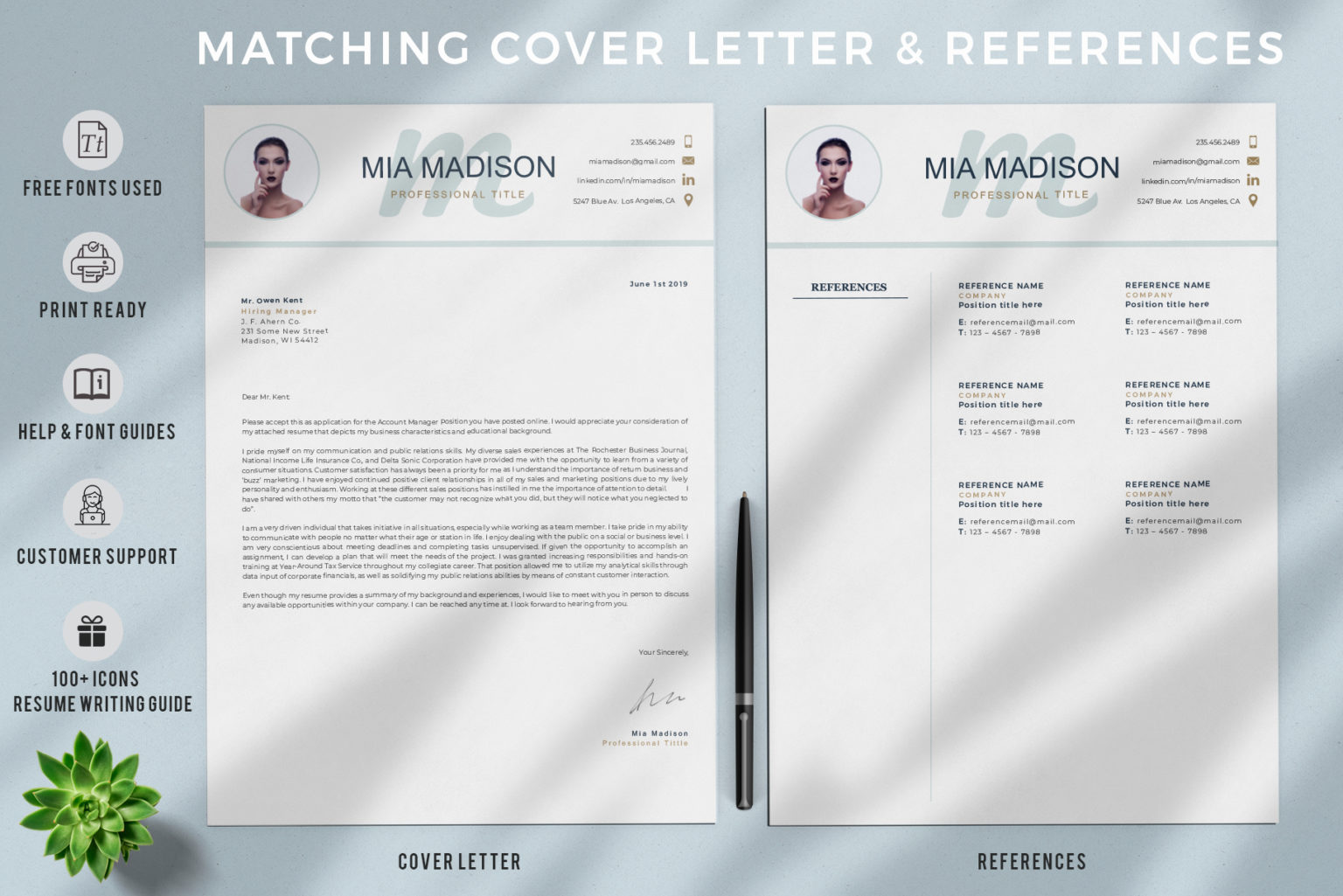 Administrative Assistant Resume for MS Word and Pages - Graphicfy
