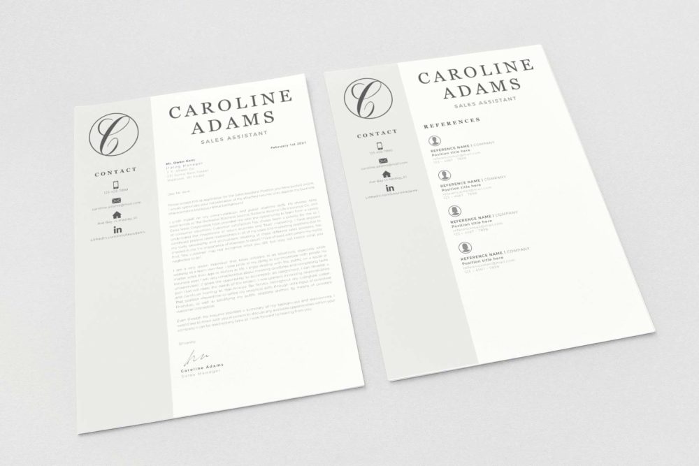 Creative Sales Assistant Resume, CV Template for Microsoft Word and Mac ...